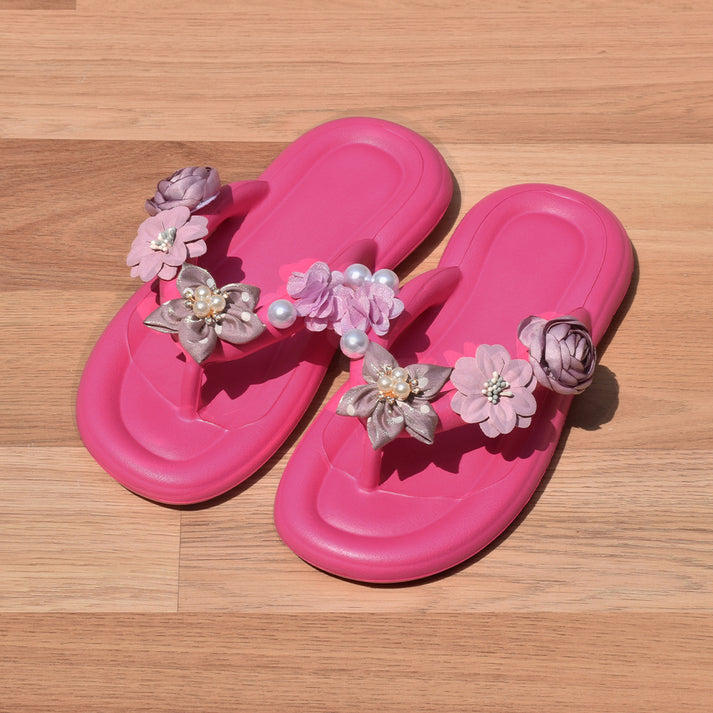 DAHLIA Pink Flip Flops – Lightweight, Floral Comfort | Spyda – Spyda ...