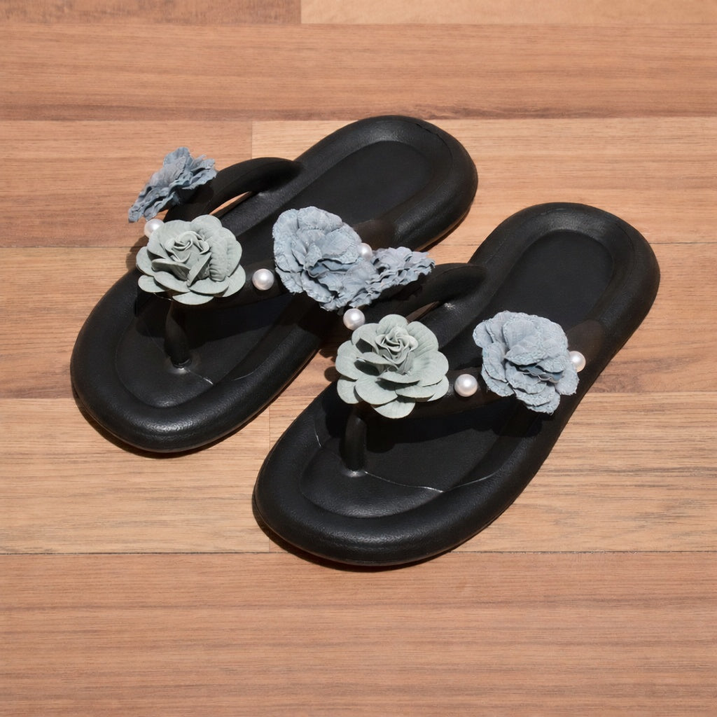 DYNASTY Black - Bubble Flip Flops - Antislip Sole - Spyda Footwear